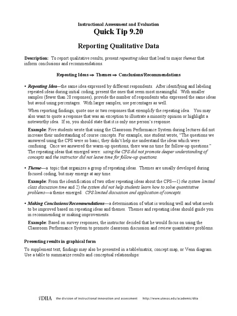 reporting qualitative data.pdf | Qualitative Research | Quantitative ...