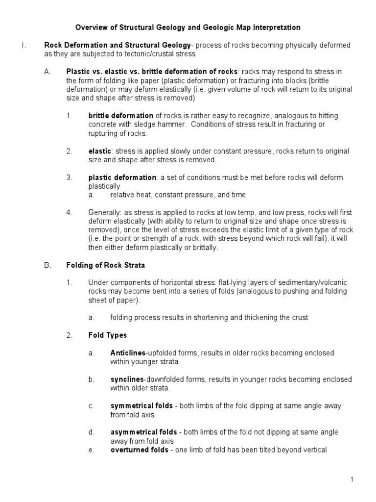 Overview of Structural Geology and Geologic Map Interpretation PDF ...