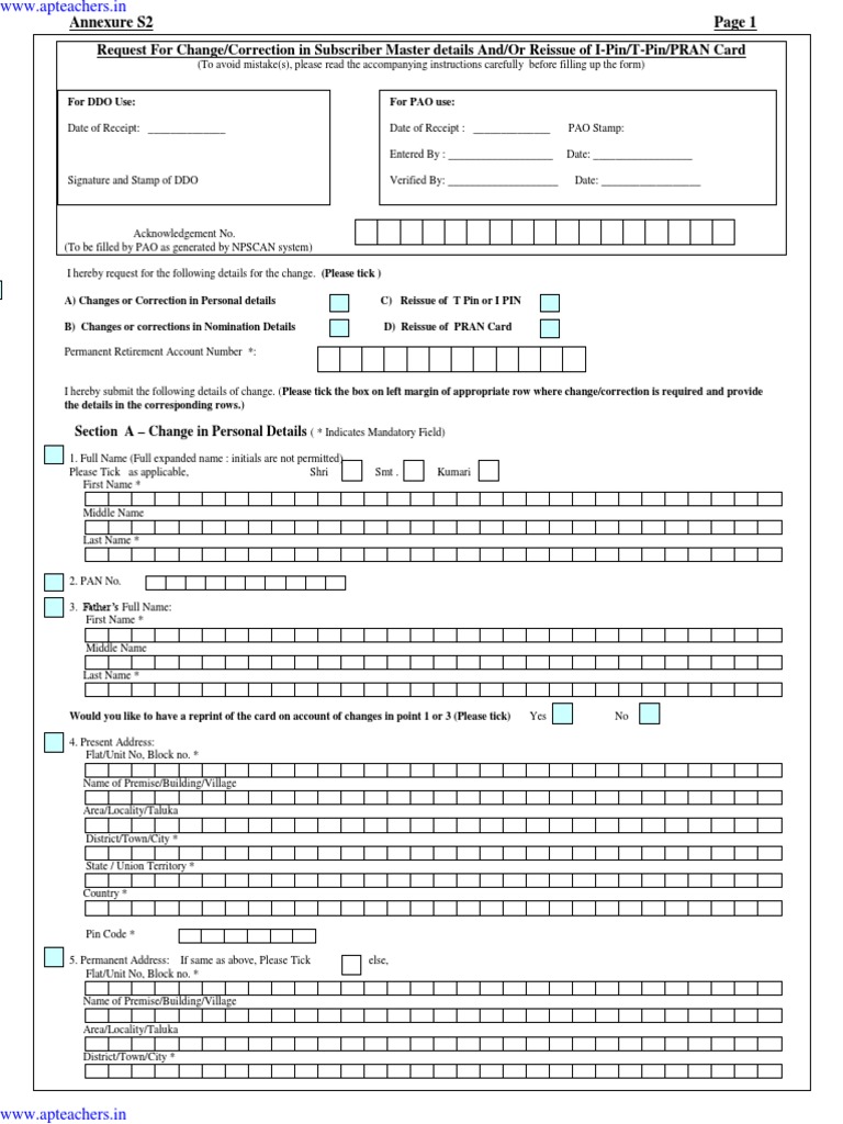s2 - Subscriber Detail Change Request Form PDF | PDF | Personal ...