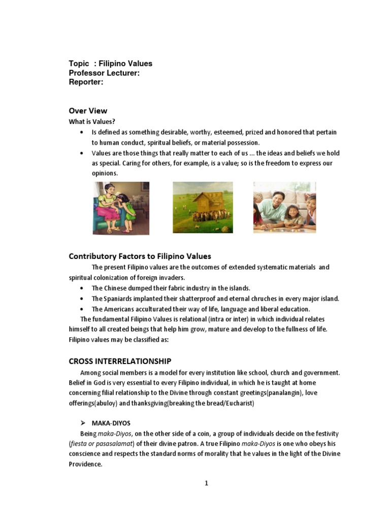 Filipino Values | Value (Ethics) | Philippines