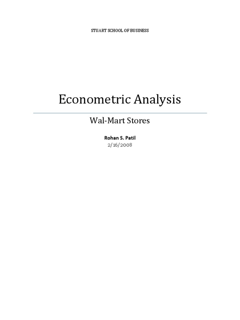 Econometric Analysis - WalMart Sales | PDF | Errors And Residuals | Retail