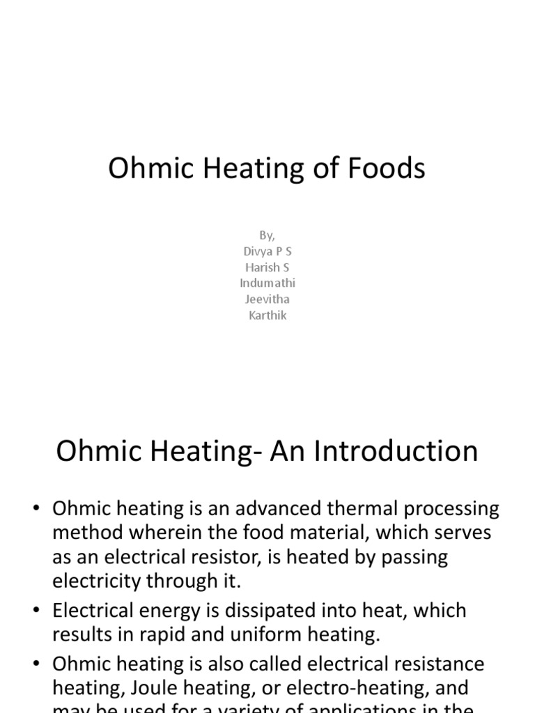 Ohmic Heating in Food Processing | PDF | Heat Transfer | Hvac