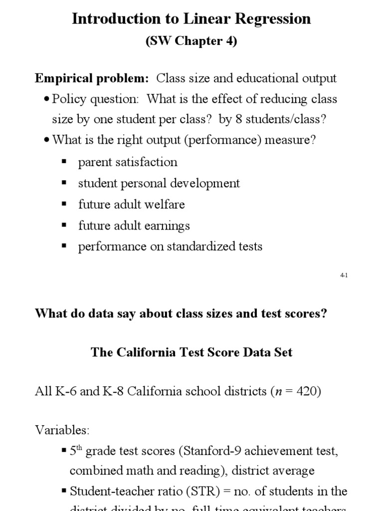 Introduction To Econometrics - Stock & Watson - CH 4 Slides | PDF | Errors And Residuals ...