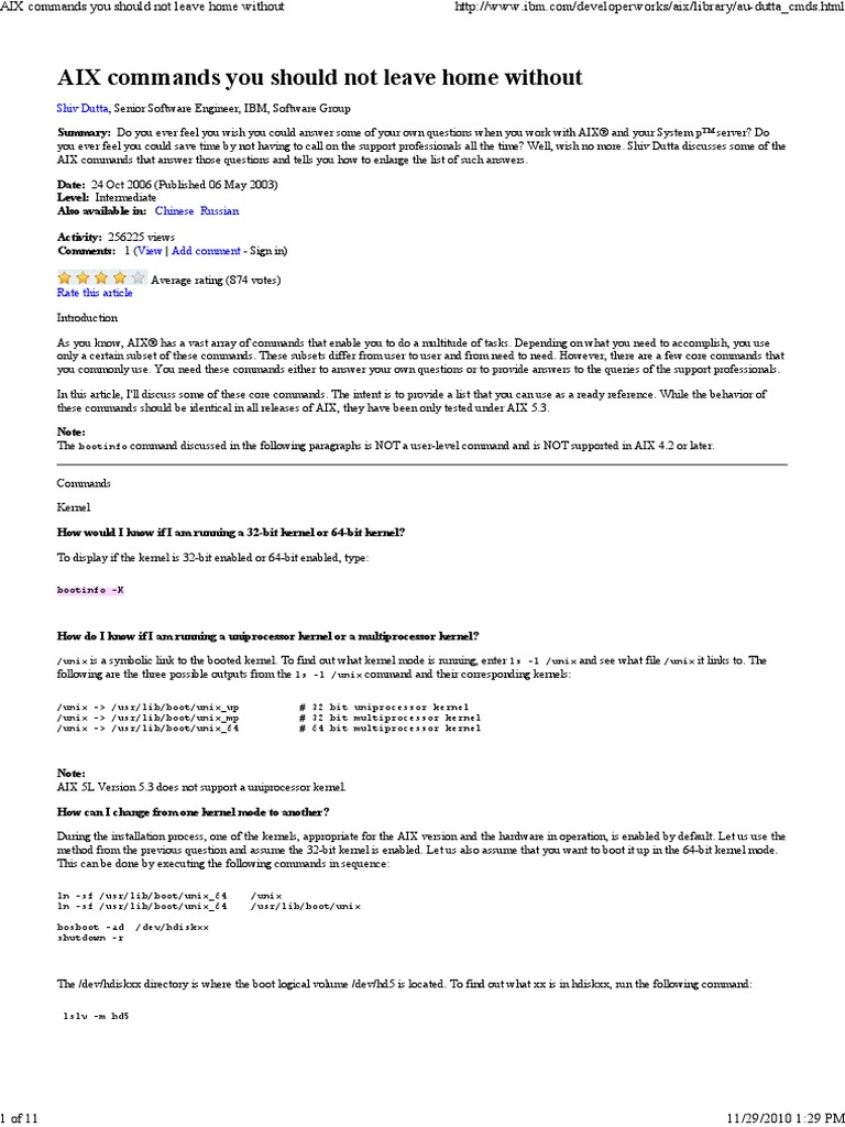 Aix Commands You Should Notpdf 64 Bit Computing Internet Forum