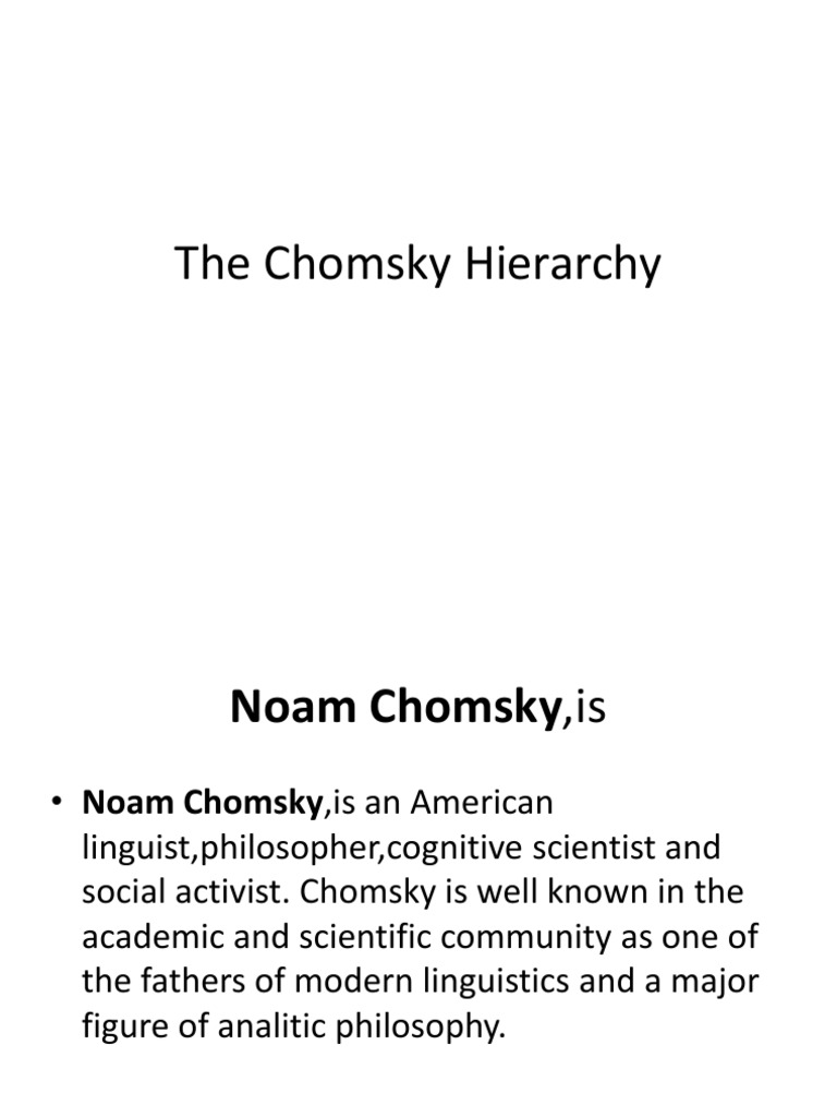 CHOMSKY | PDF | Models Of Computation | Formalism (Deductive)
