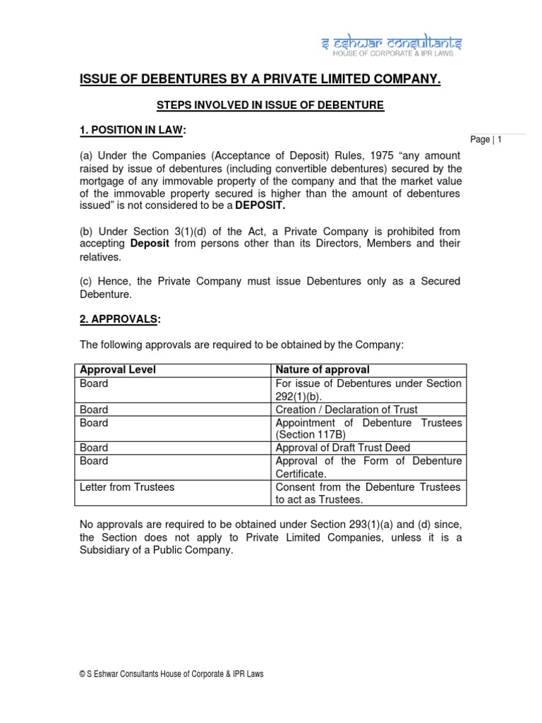 Issue of Debenture PDF | PDF | Mortgage Law | Trustee