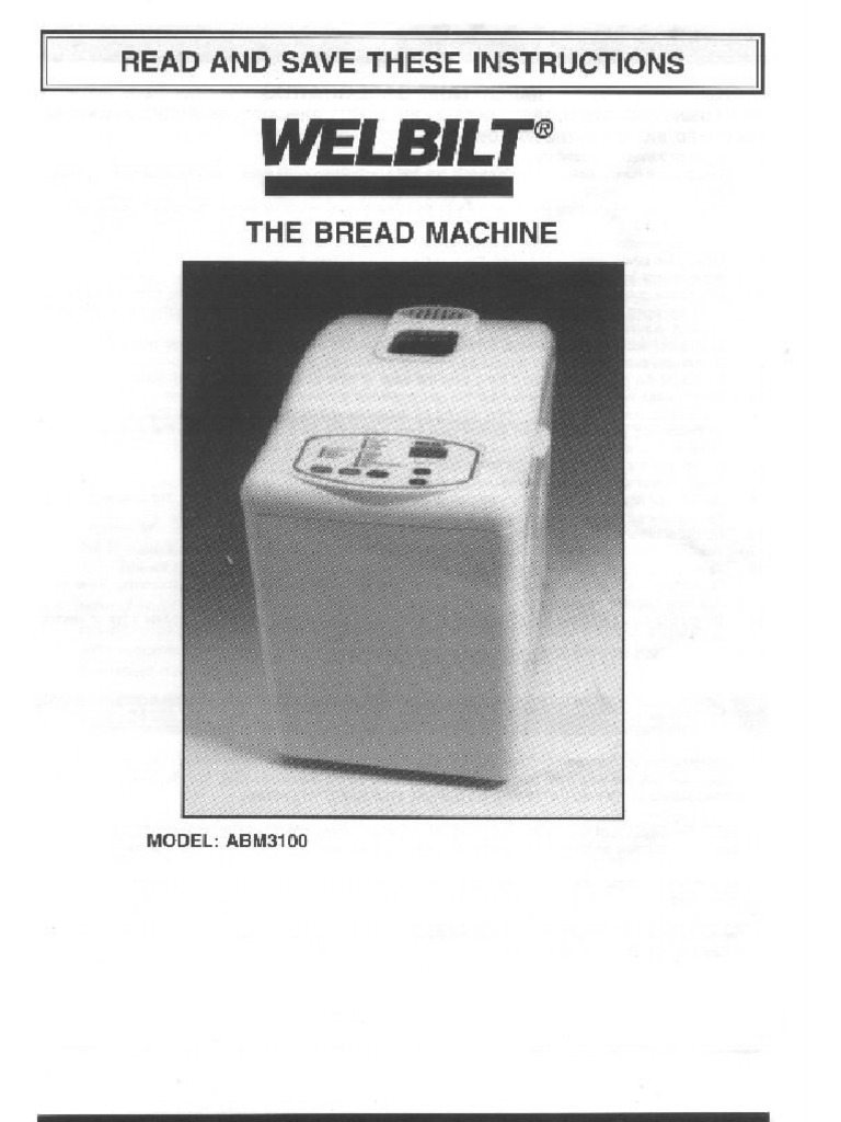 Welbilt Manual ABM3100 | PDF | Tools | Manufactured Goods