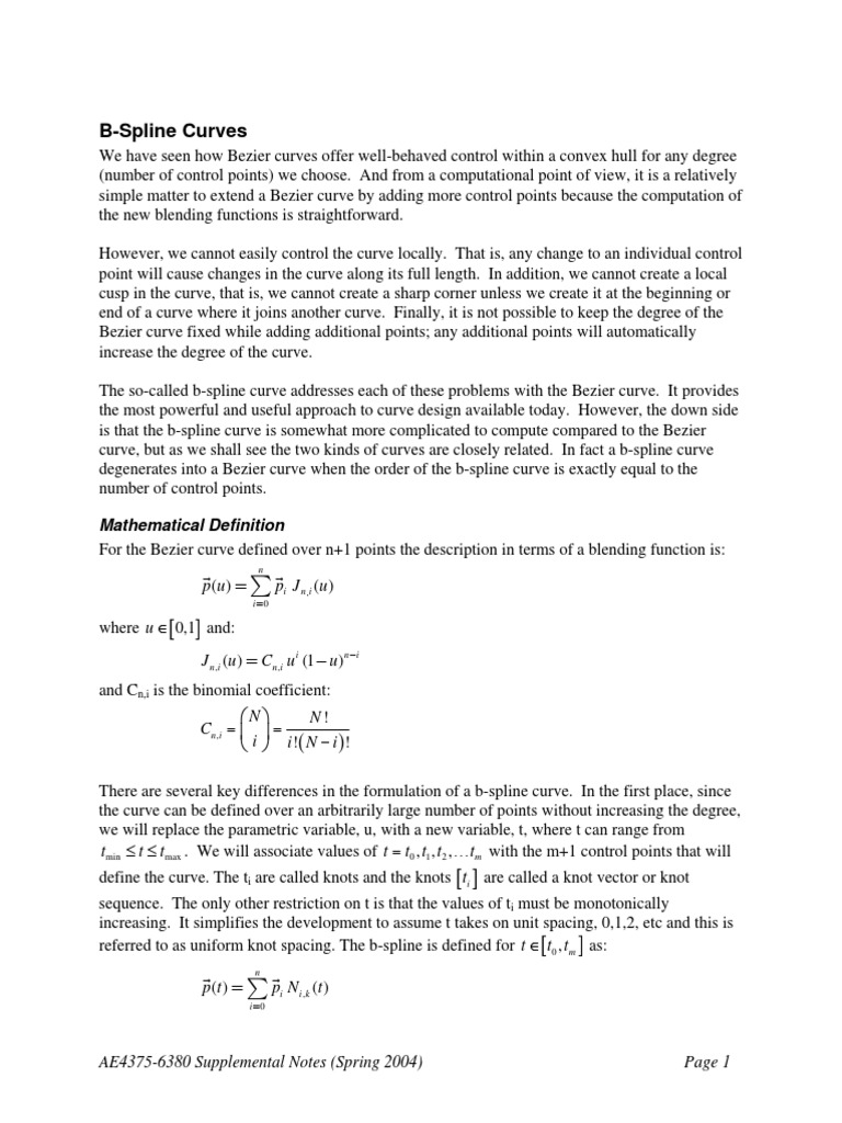 B Splines 04 PDF | PDF | Basis (Linear Algebra) | Analytic Geometry