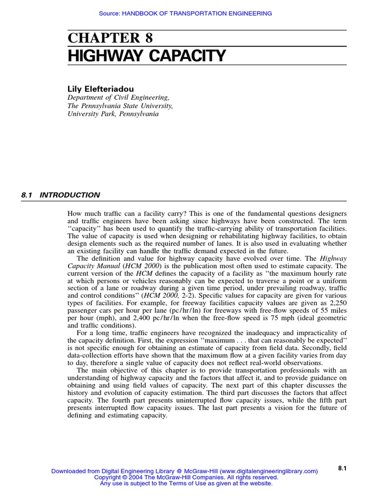 8 Highway Capacity PDF | PDF | Highway | Lane