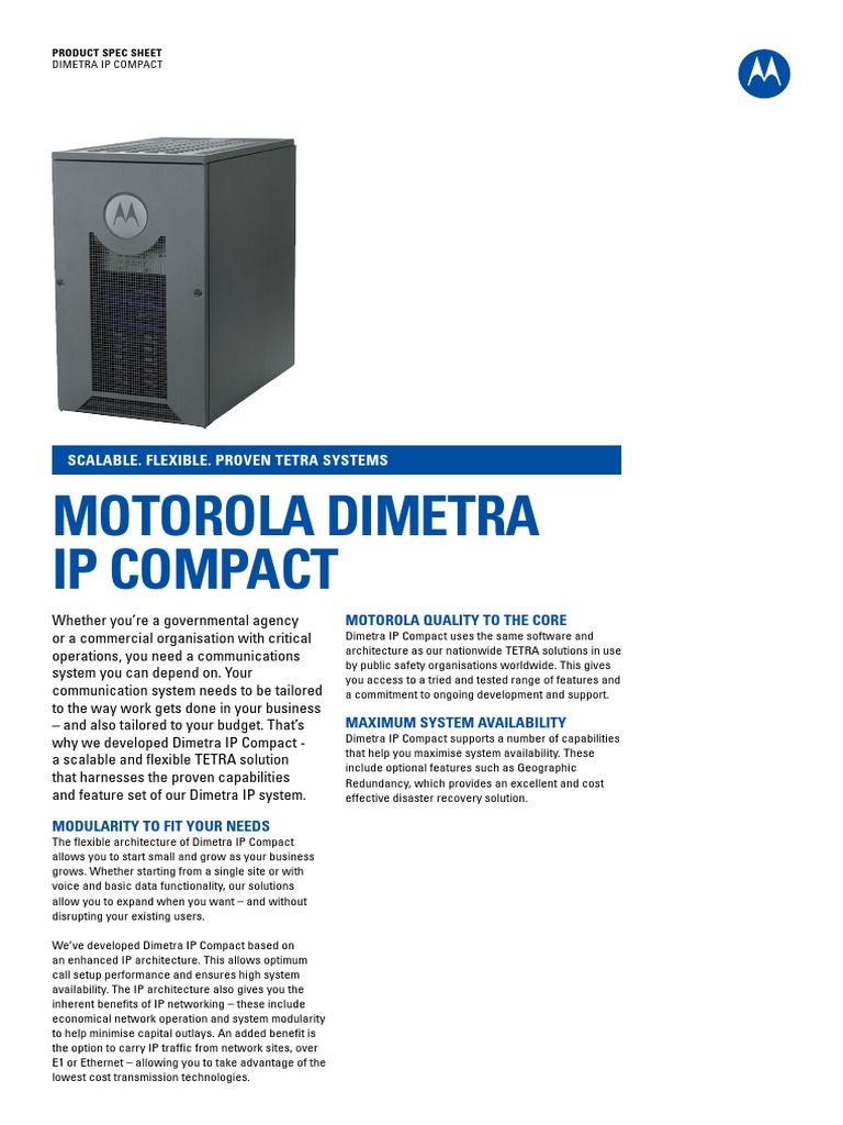 Dimetra IP Compact PDF | PDF | Voice Over Ip | Computer Network