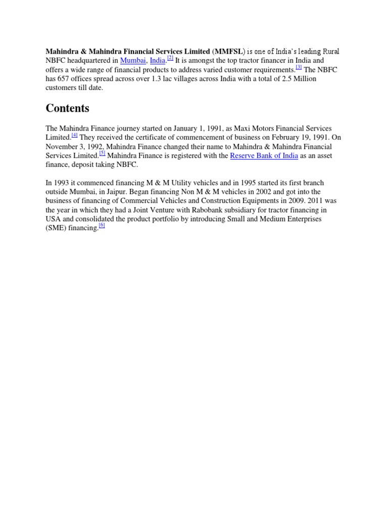 Mahindra & Mahindra Financial Services Limited (MMFSL) Is One of India ...