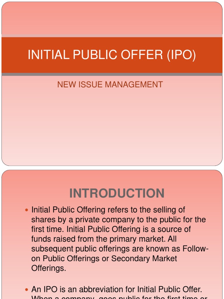 On Ipo | PDF | Initial Public Offering | Financial Markets