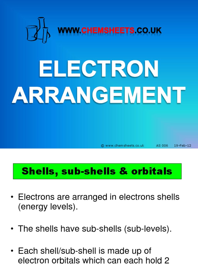 Chemsheets AS 006 (Electron Arrangement) | PDF | Electron Configuration ...