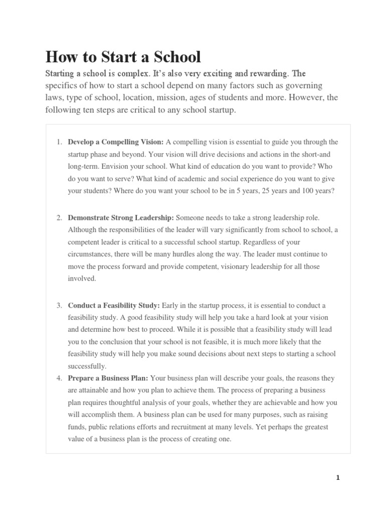 How To Start A School PDF | PDF | Curriculum | Leadership