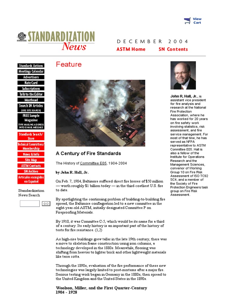 ASTM Fire Standards 100 Years PDF | PDF | Combustion | Smoke