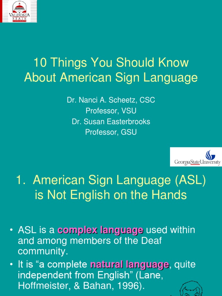 10 Essential ASL Insights | PDF | American Sign Language | English Language
