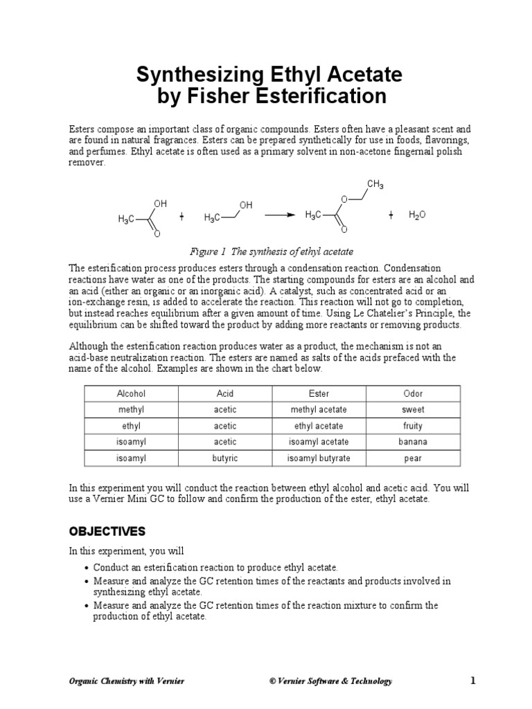 08-Synthesize Ethyl Acetate | PDF | Ester | Acetic Acid