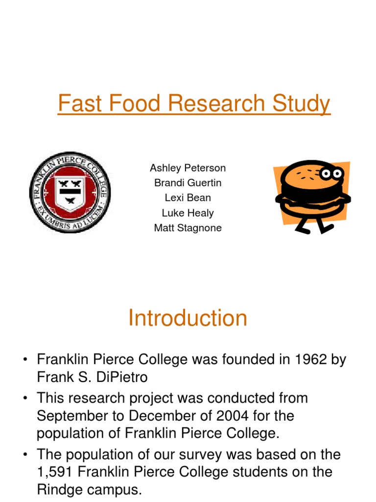 Fast Food Study | PDF | Fast Food Restaurants | Fast Food
