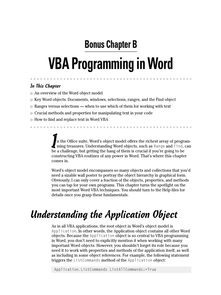 Word Vba Wiley PDF | PDF | Variable (Computer Science) | Visual Basic For Applications