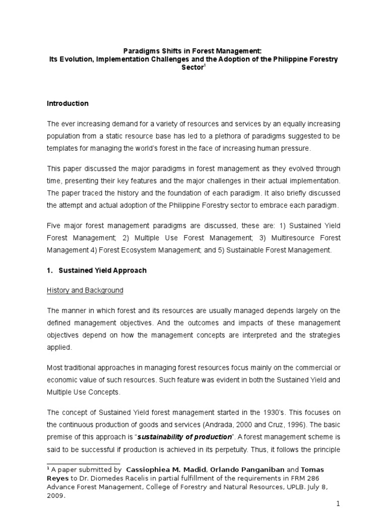 Multiple Use Forest Management in the Philippines | PDF ...