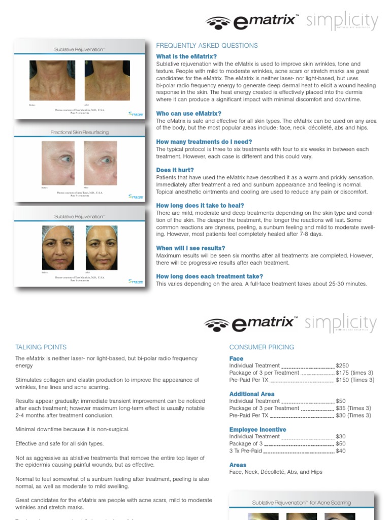 Ematrix Training Document | PDF | Scar | Acne Vulgaris