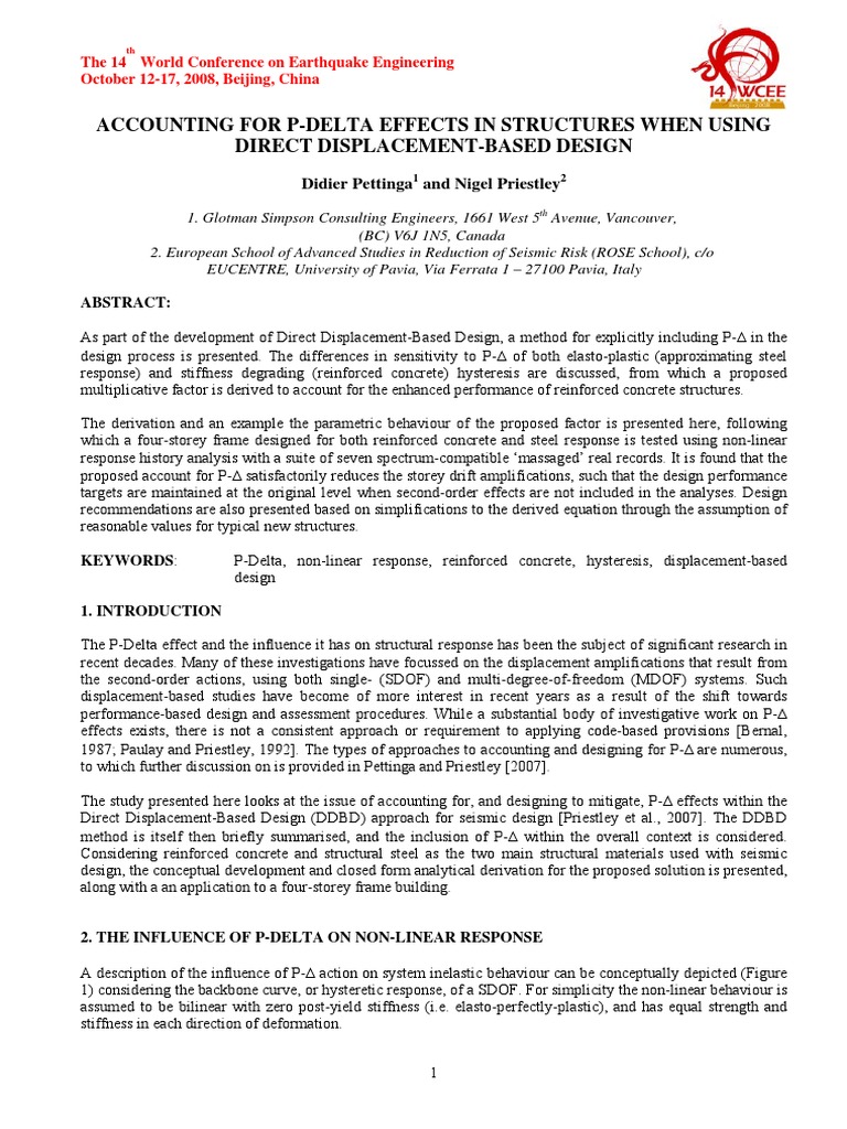 P-Delta Effects in Structures | PDF