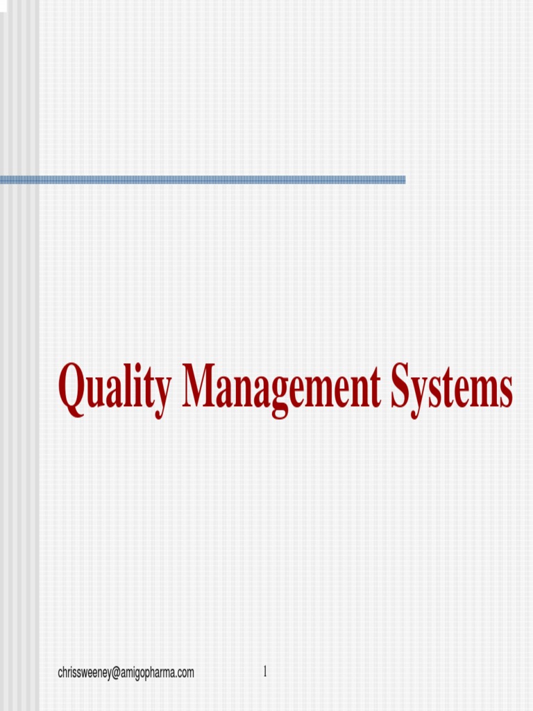 Quality Management Systems in Pharma | PDF | Quality Management System ...