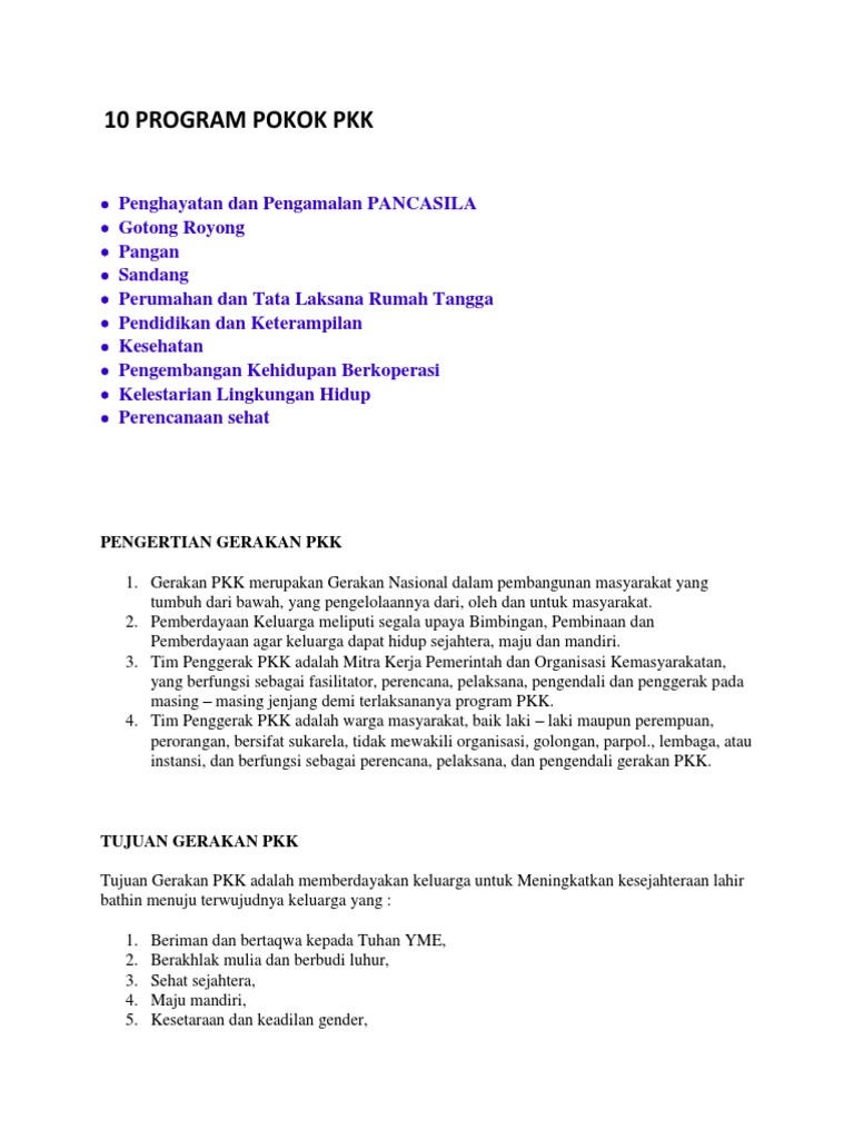 10 Program Pokok Pkk