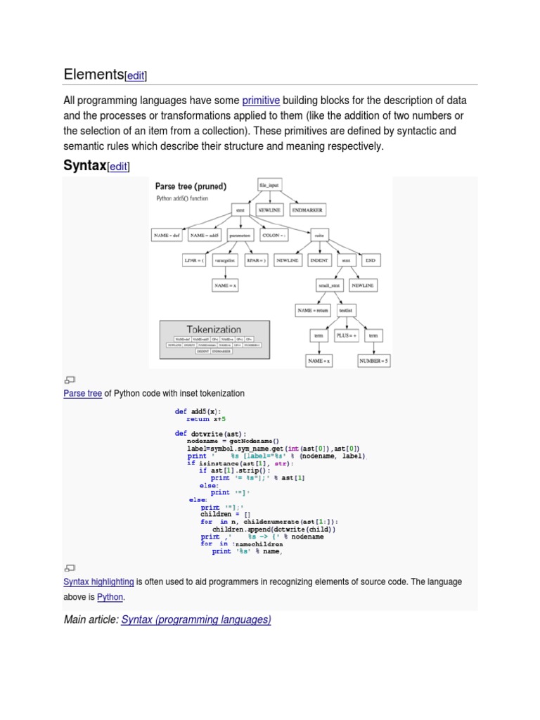 Elements | PDF | Programming Language | Language Mechanics Elements | PDF | Programming Language | Language Mechanics