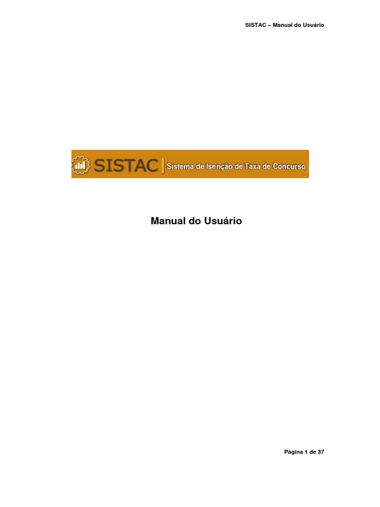 Manual do Usuário do SISTAC | PDF | Arquivo de texto | Fazer login