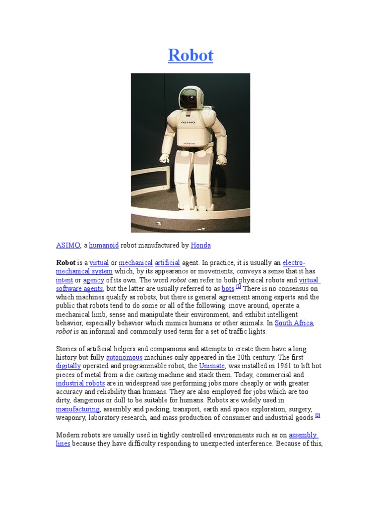 Robotics: From ASIMO to Industry | PDF | Robot | Robotics