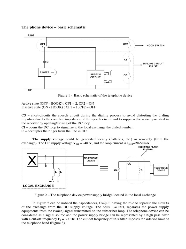 Telephone Device Schematic Overview | PDF | Telephone | Telephone Exchange