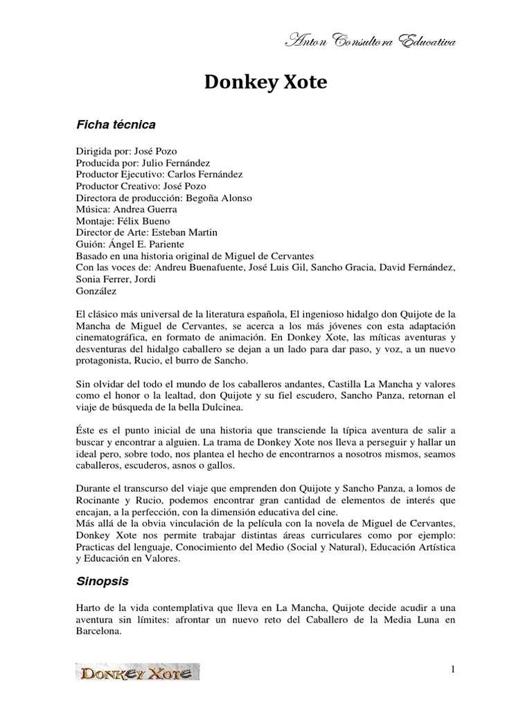 Donkey Xote | PDF | Don Quijote | Miguel De Cervantes