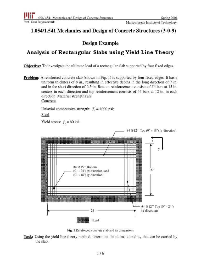 Yield Line in Rectangular Slab PDF | PDF
