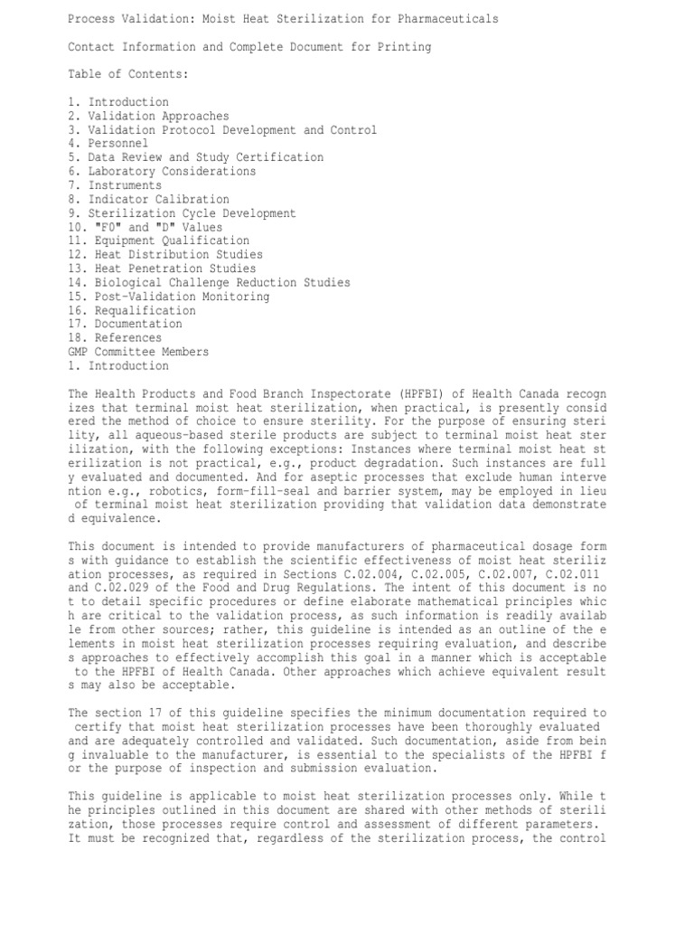 Validation of Sterilization of Autoclaves | PDF | Verification And ...