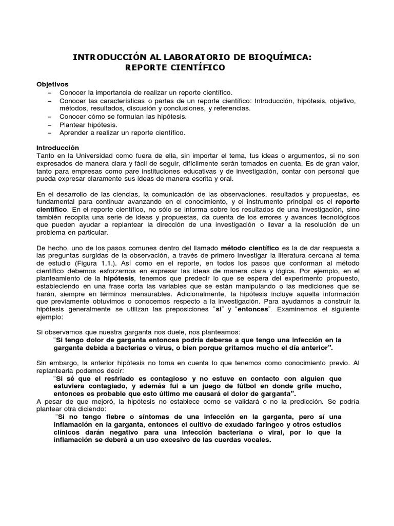 Reporte Cientifico | Hipótesis | Ciencia | Prueba gratuita de 30 días ...