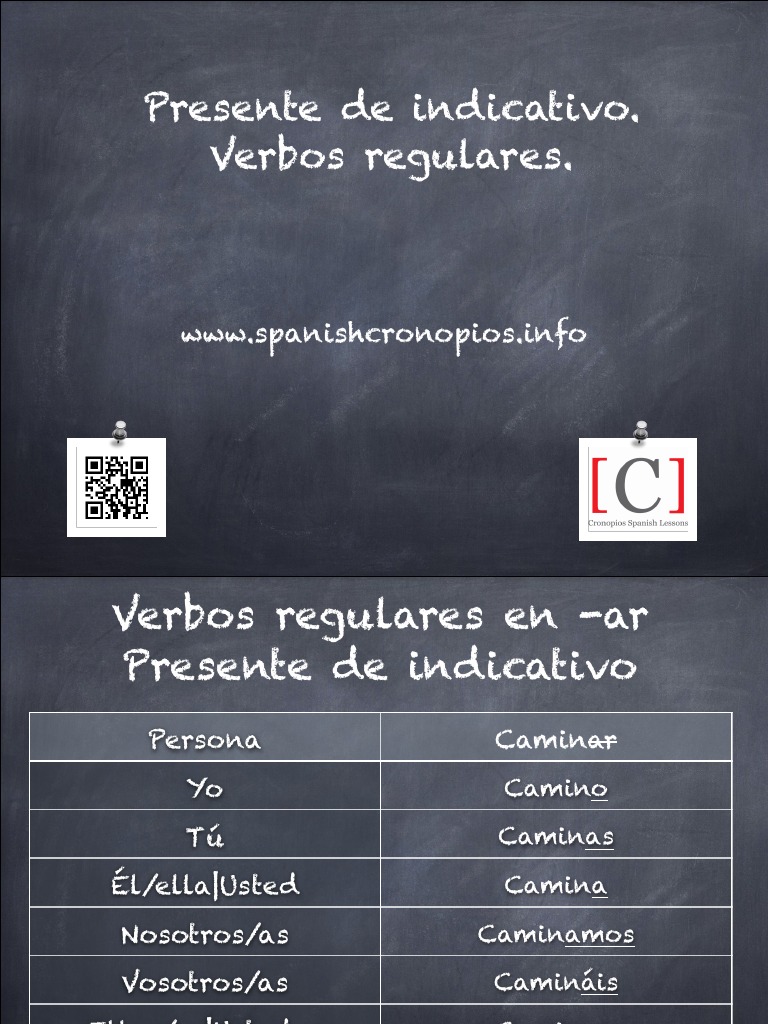 Verbos Regulares: Presente de Indicativo | PDF