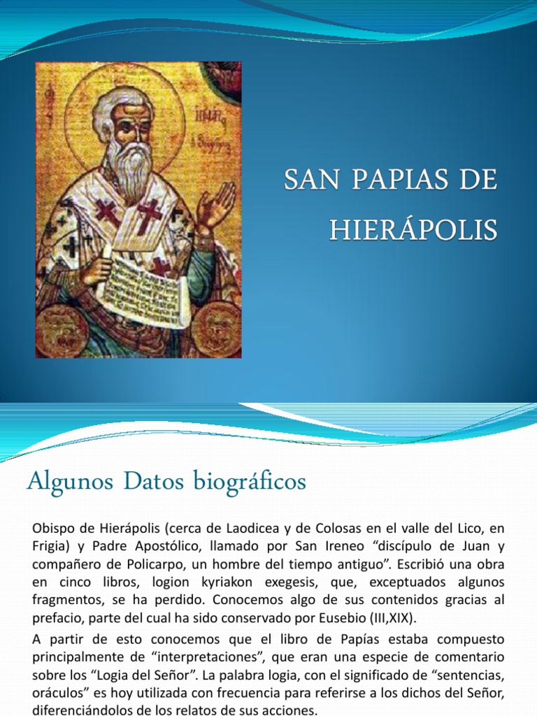 Biografía de Papías de Hierápolis | PDF