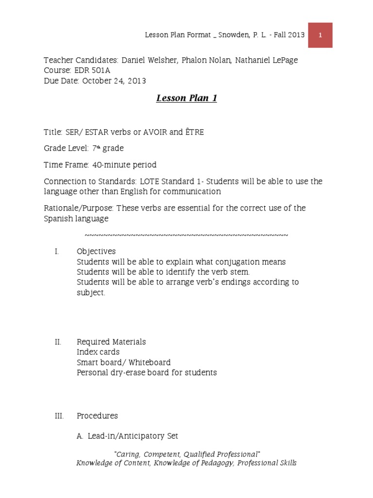 Teaching SER and ESTAR Verbs | PDF | Grammatical Conjugation | Lesson Plan