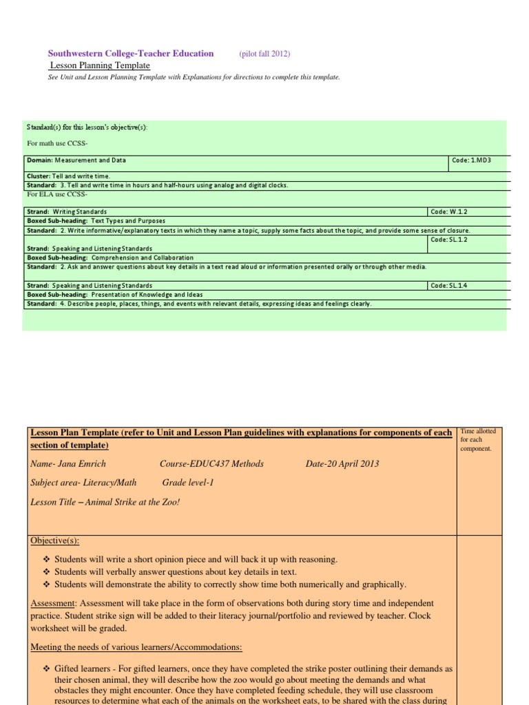 Lesson 2 - Animal Strike at The Zoo | PDF | Lesson Plan | Reading ...