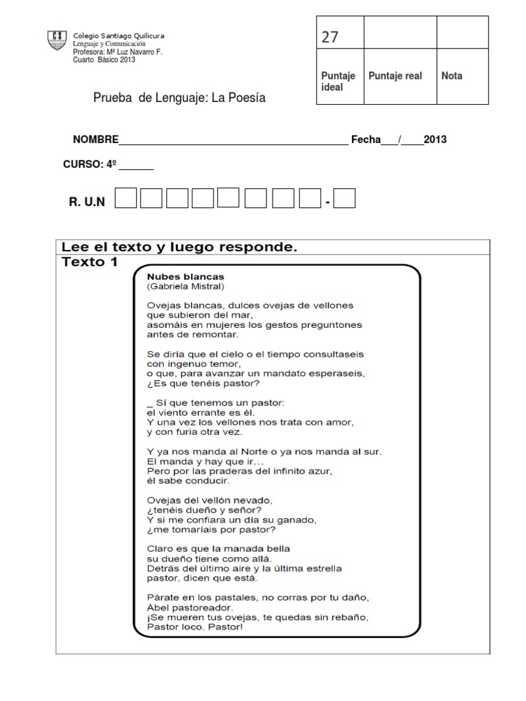 Prueba La Poesia 2013 Corre | PDF | Rima | Poesía