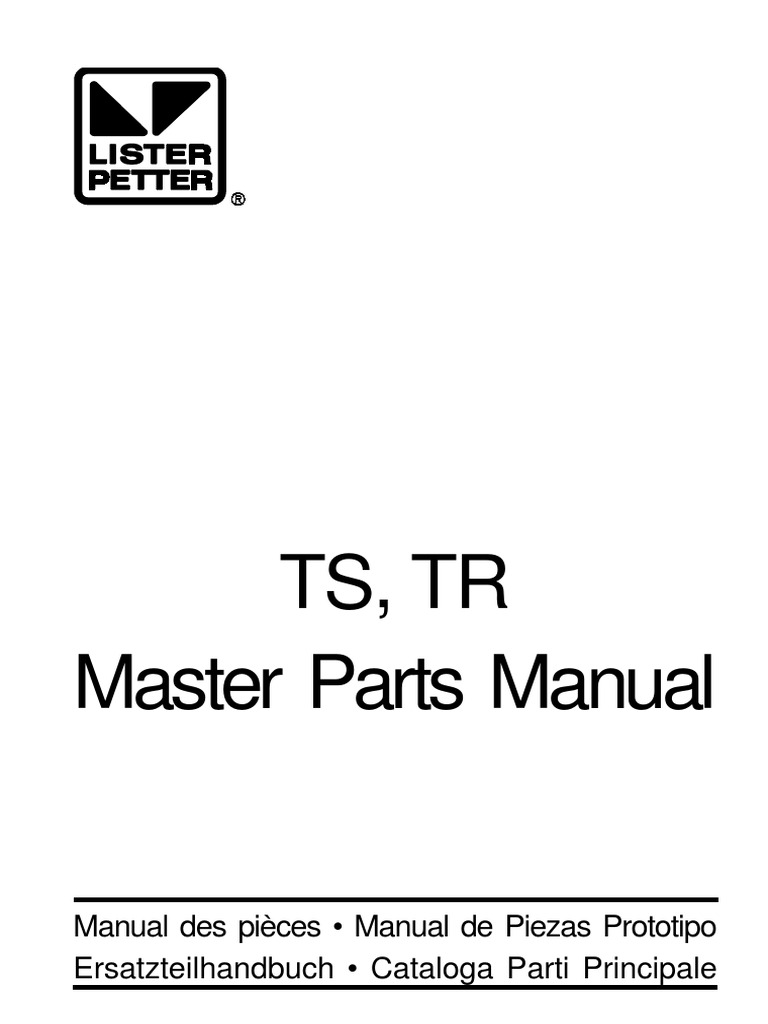 Lister Petter TS-TR Parts Manual | PDF | Engines | Machines