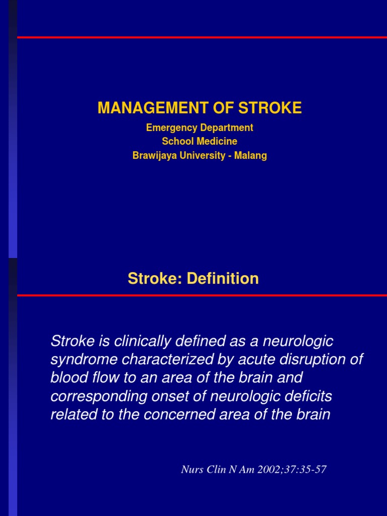 Management of Stroke | PDF | Stroke | Ischemia