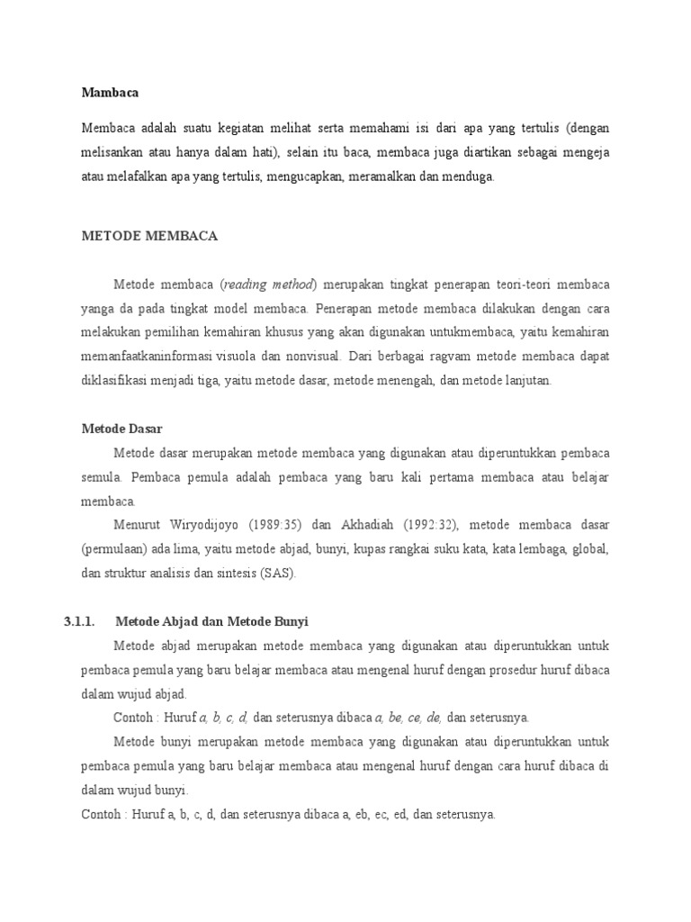 Metode Membaca | PDF