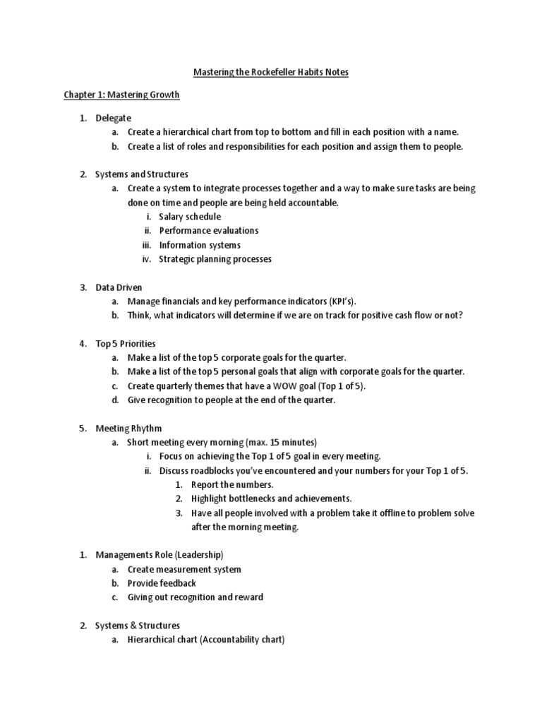 Mastering the Rockefeller Habits Guide | PDF | Income Statement | Marketing