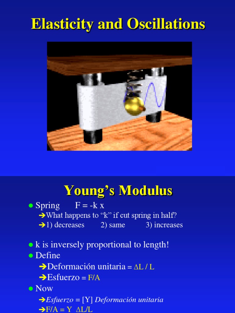 Elasticity and Oscillations: Physics 101: Lecture 19, PG 1 | PDF | Oscillation | Physical Universe