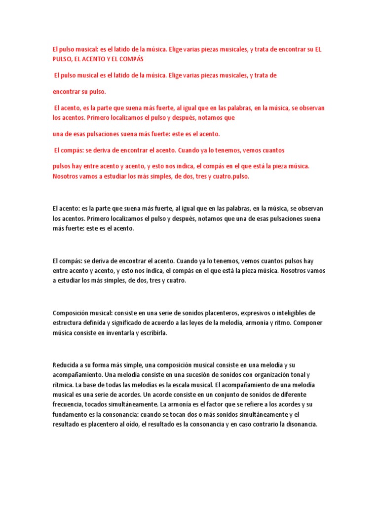 El pulso musical y su estructura | PDF | Escala (música) | Sonido