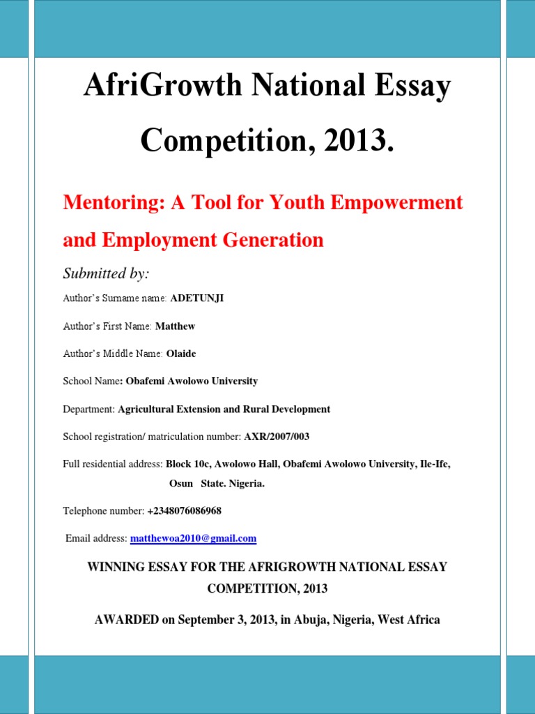 Mentoring: A Tool For Youth Empowerment and Employment Generation ...
