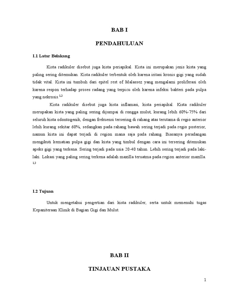 Referat Kista Radikuler | PDF
