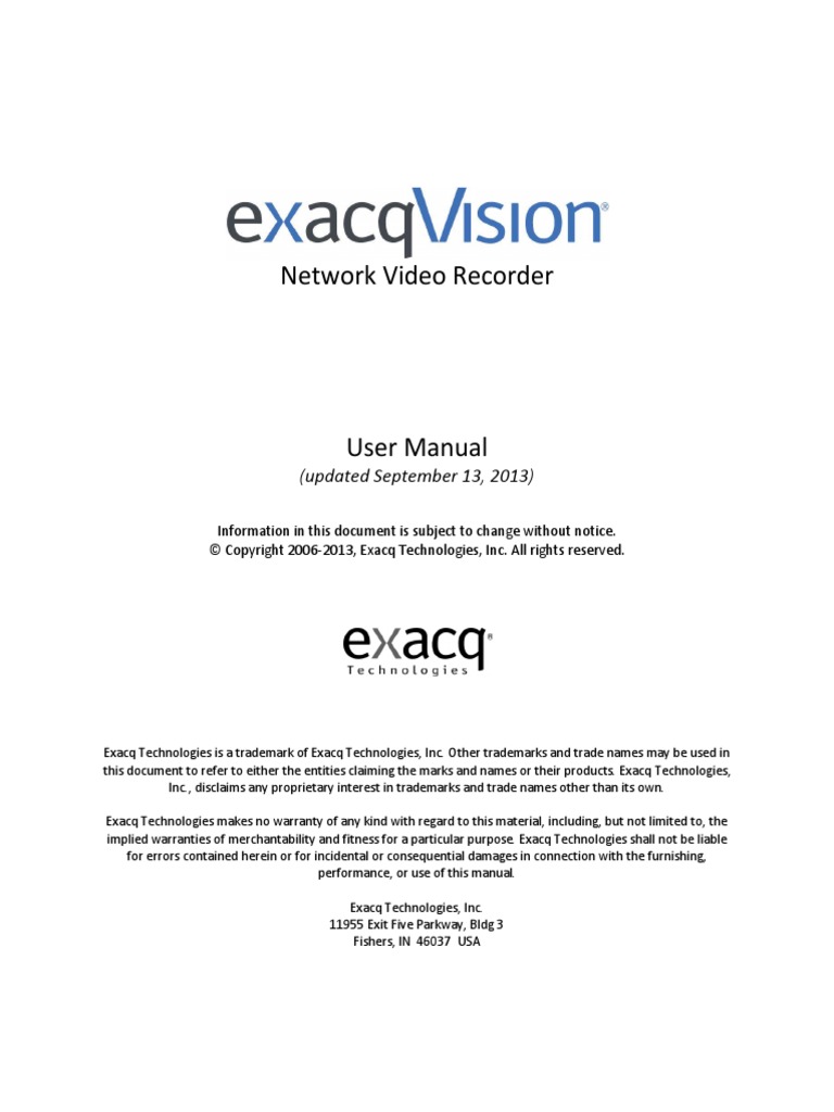 Exacqvision Users Manual PDF | PDF | Operating System | Ip Address